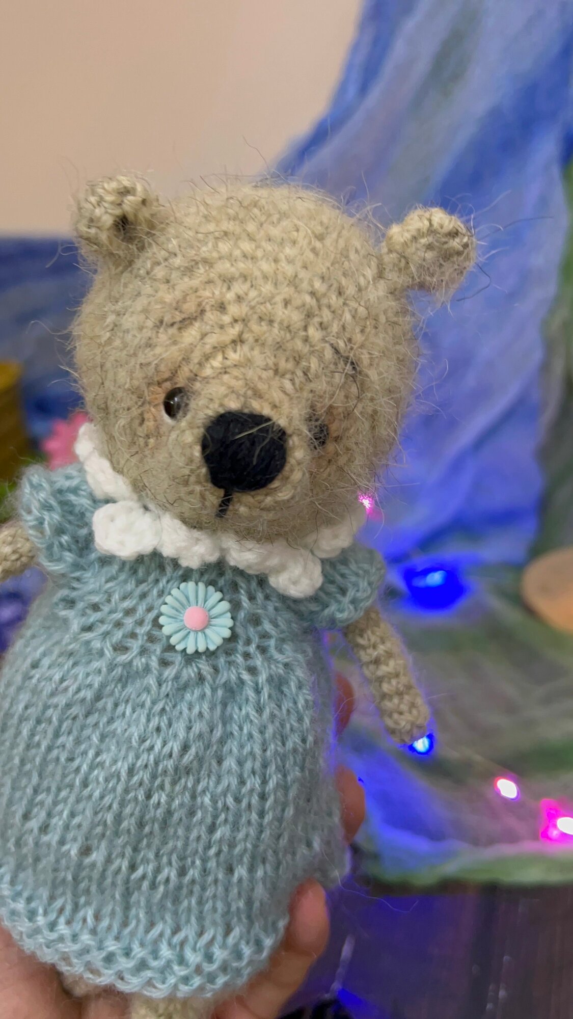 Вязаная игрушка Мишка ручной работы. Мишка Тедди. Винтажная игрушка