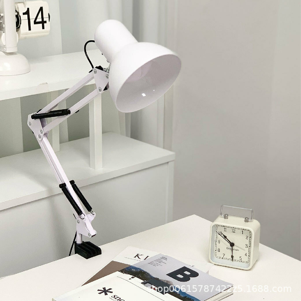 Горячая продажа американского стиля ночник металлическая складная настольная лампа с длинным рычагом телескопическая LED лампа для защиты глаз студенческая настольная клипса для прикроватного стола