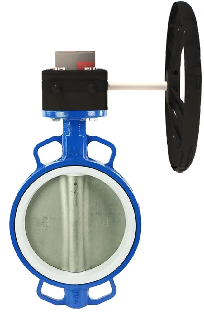 Затвор дисковый поворотный DN.ru WCB-316L-PTFE Ду65 Ру16 с редуктором HGB-1