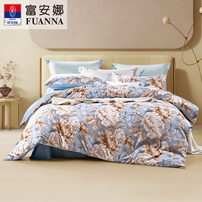 Комплект постельного белья Fuanna Home Textiles: четырехпредметный комплект с простыней и пододеяльником, утолщенный трехпредметный комплект для домашнего использования, комплект из ворсистой ткани для общежития.
