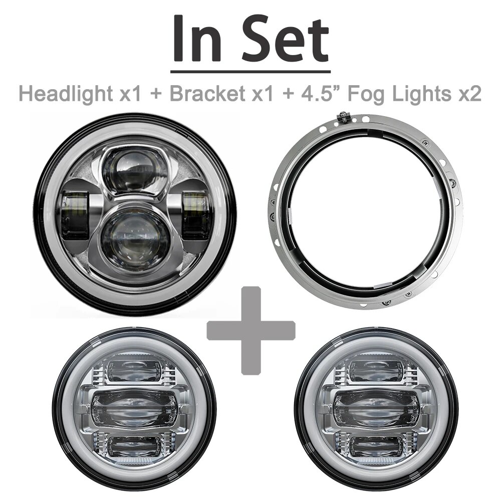 7 "E24 DOT светодиодные фары для Yamaha V-Star Drag Star 650 1100 Road Star 1600 1700 Royal 1300 4,5" Противотуманные фары Passing