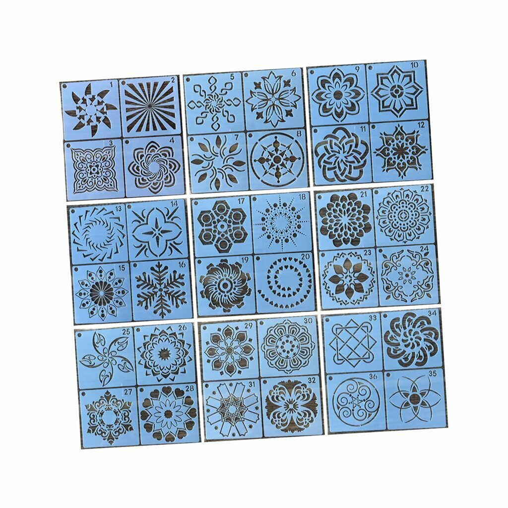 Универсальные Шаблоны для Рисования Пластиковые Трафареты 36шт для Ремесленников и художников