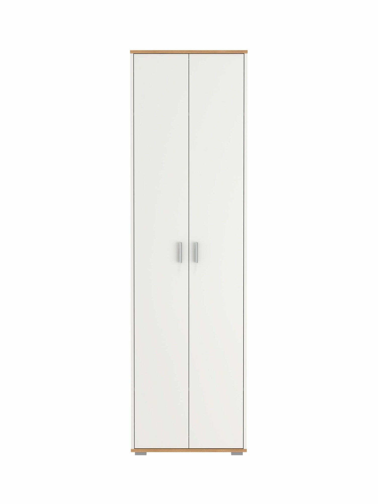 Распашной шкаф для одежды и хранения вещей Антре с полками, со штангой для одежды, 60х36.2х208.7 см, Дуб золотой / Белый