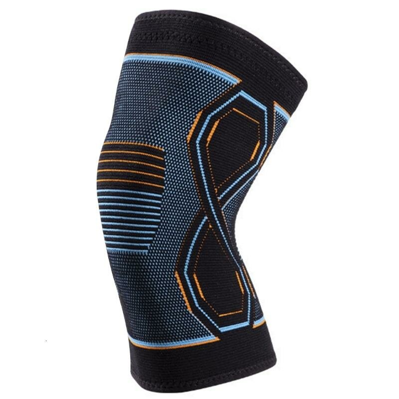 Компрессионная наколенник для тренировок, Одиночный черно-синий - S