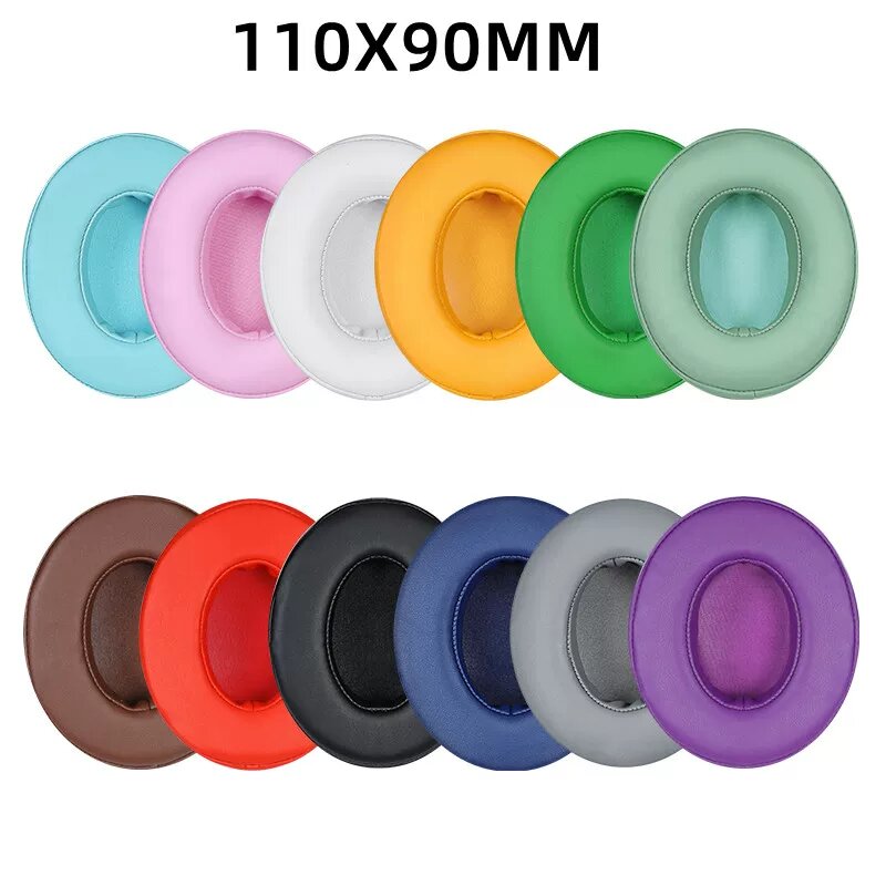 Овальный чехол для наушников, наушники на голову, кожаный чехол, чехол из губки, хлопковый чехол для ушей, гарнитура,