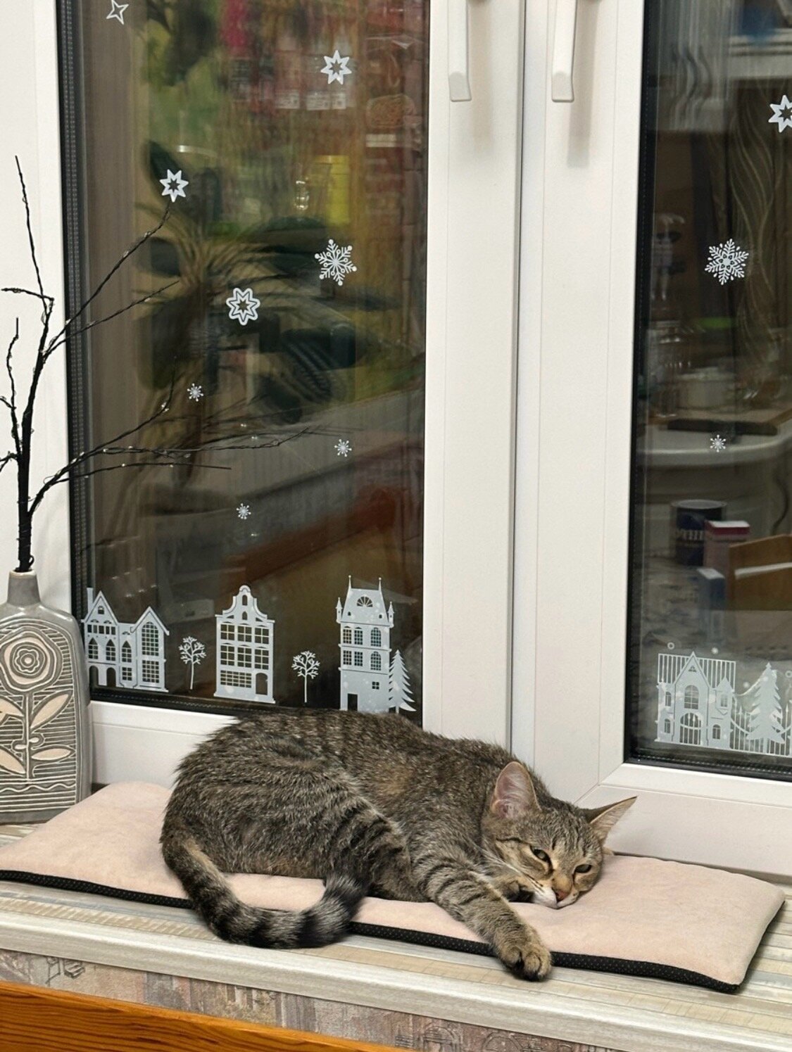 Лежанка 19*60 для кошек на узкий подоконник. Антискользящая