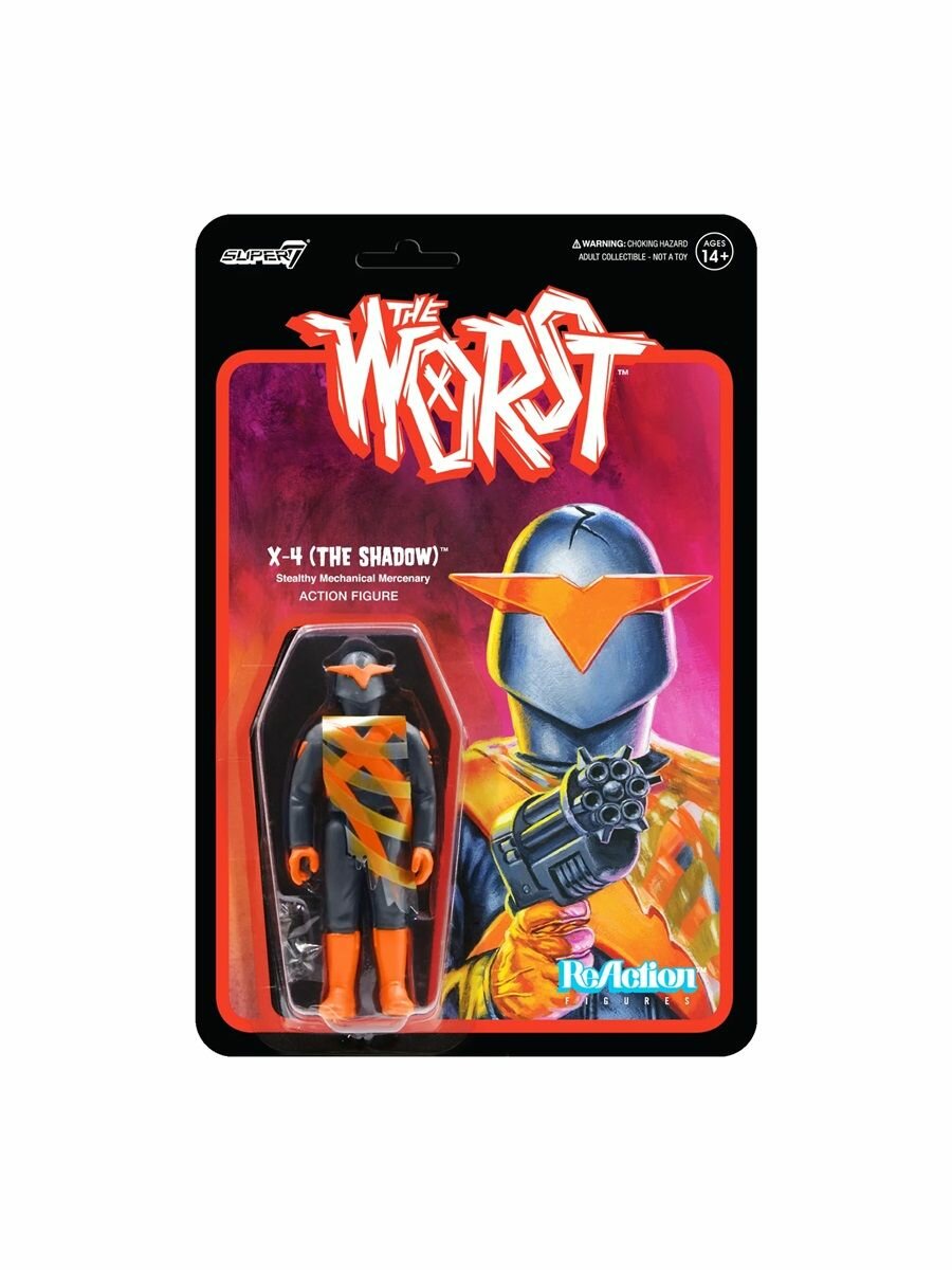 Фигурки Super7 The Worst ReAction Figures Wave 3C Series Action Figure X-4 (The Shadow)(3.75inches)