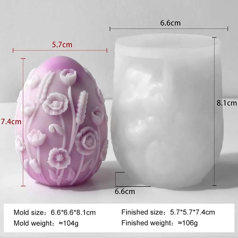 Силиконовая форма для свечей: Пасхальный кролик, яйцо, цветок, ароматизированная объемная цветочная свеча, свеча-кролик, гипс, абразивные материалы