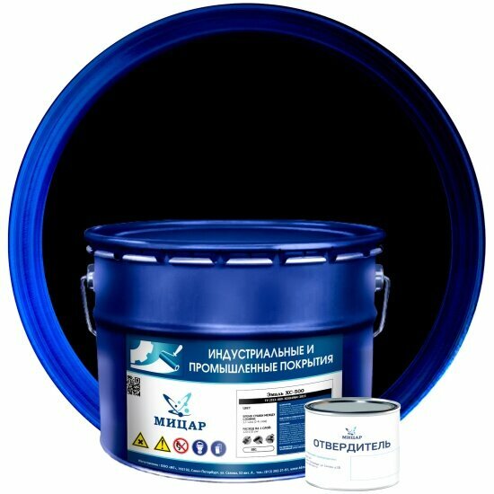 Эмаль Мицар ХС-500, 10 кг+0,2 кг, чёрный