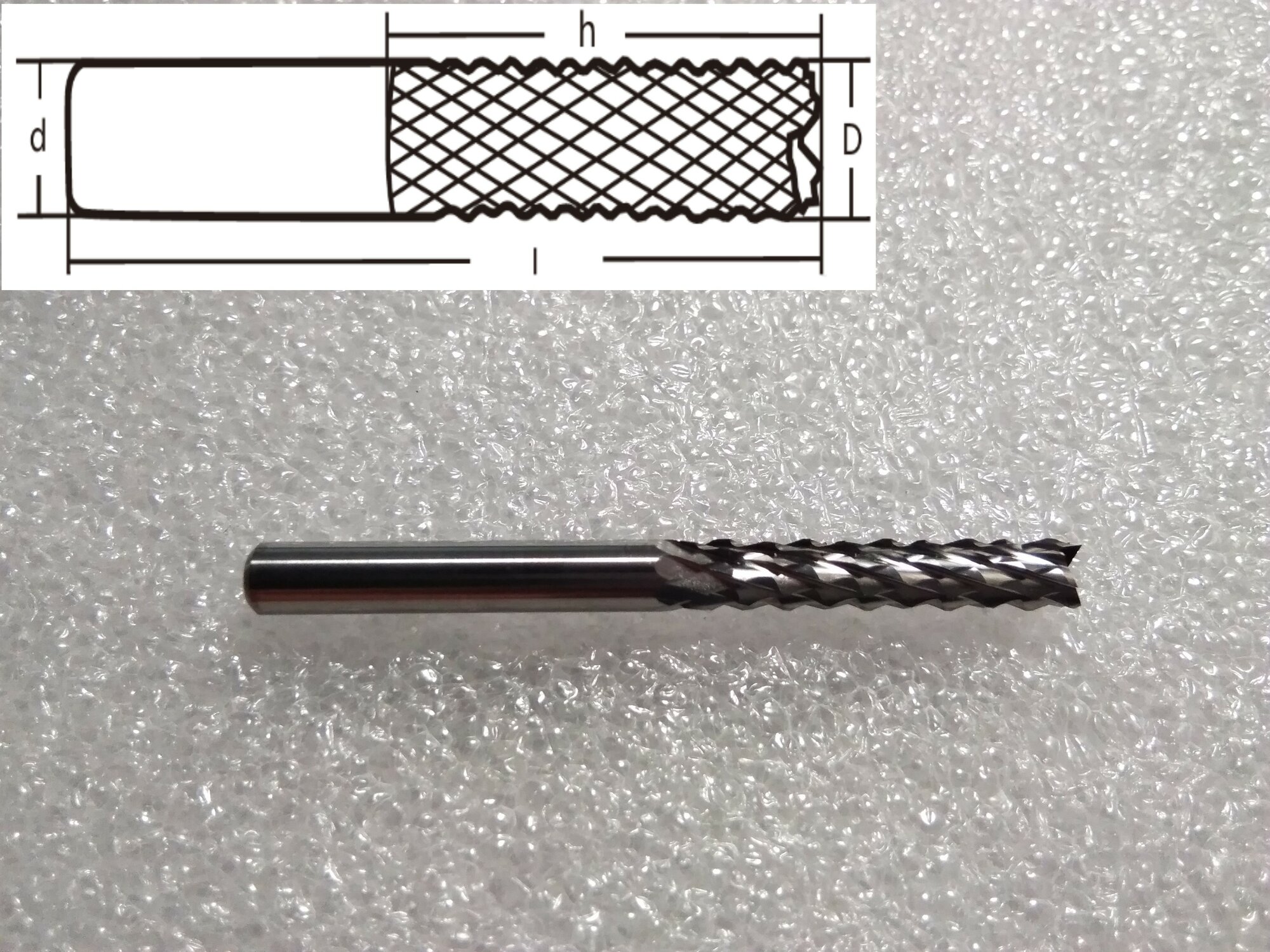 Фреза рашпильная (кукуруза) ZLD515 d-5/ h-15/ D-5/ L-60. для ЧПУ станка