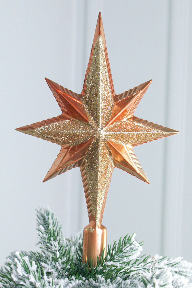 Ёлочная верхушка рождественская звезда, пластиковая, янтарная, 25.5 см, Kaemingk 029181