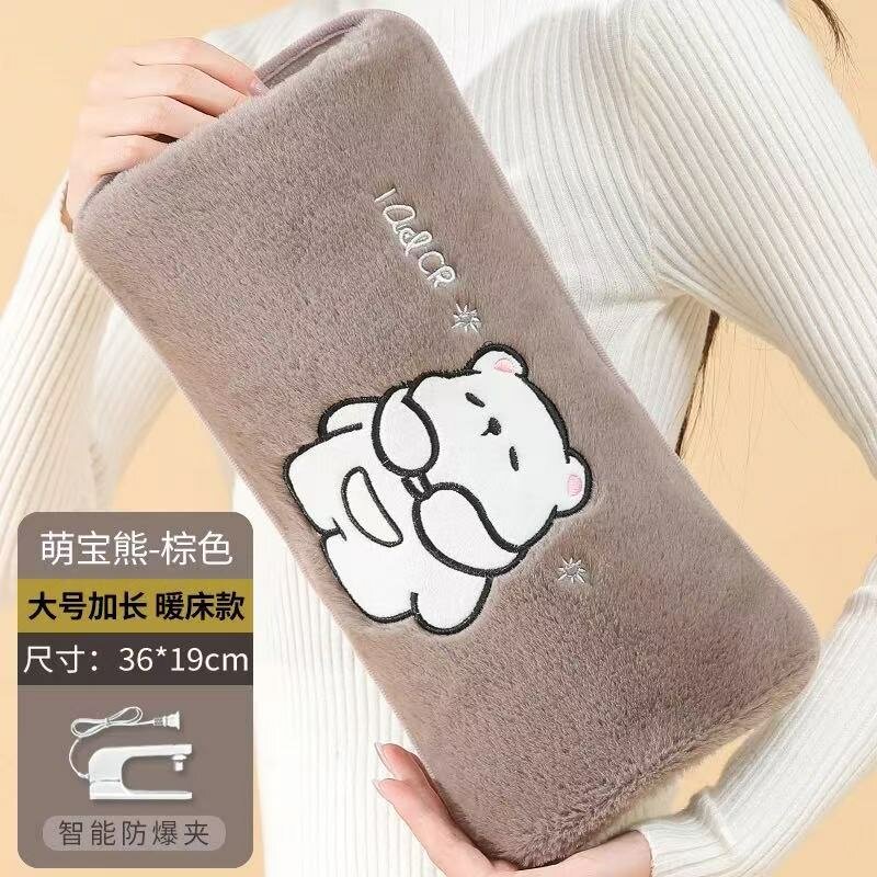 2025 Горячая бутылка с водой, перезаряжаемая, взрывобезопасная, теплая водяная сумка, национальный стандарт, мультяшный плюшевый милый грелка для рук, сумка для грелки, теплая для ребенка