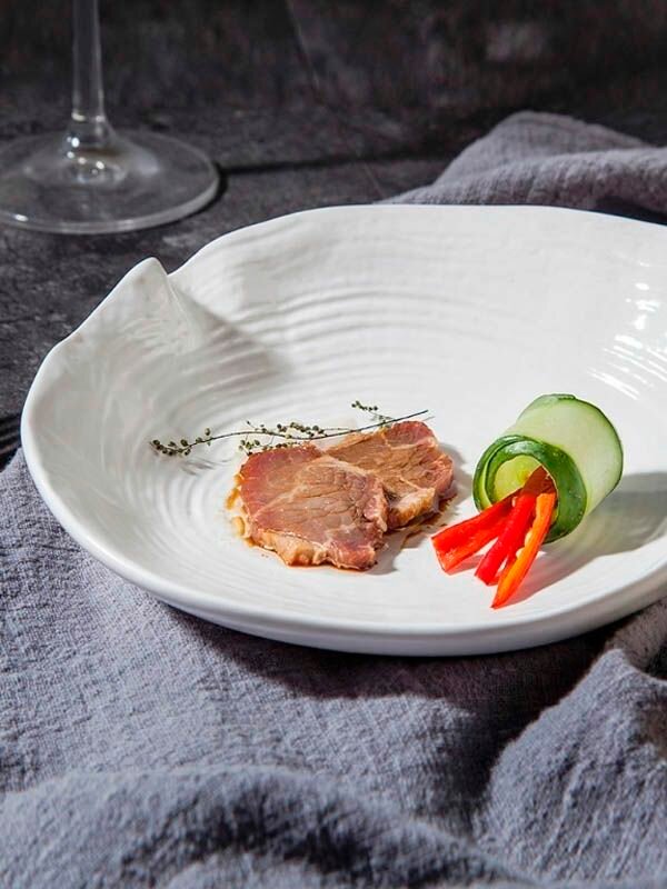 Блюдо со волнистым краем Home Chef Texture, 20 см, 275 мл, белое, фарфор — фото 1