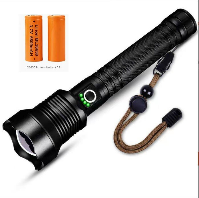 Набор фонаря P70 с батареями 26650 (2 батареи, зарядное устройство), подарочная упаковка, алюминиевый корпус