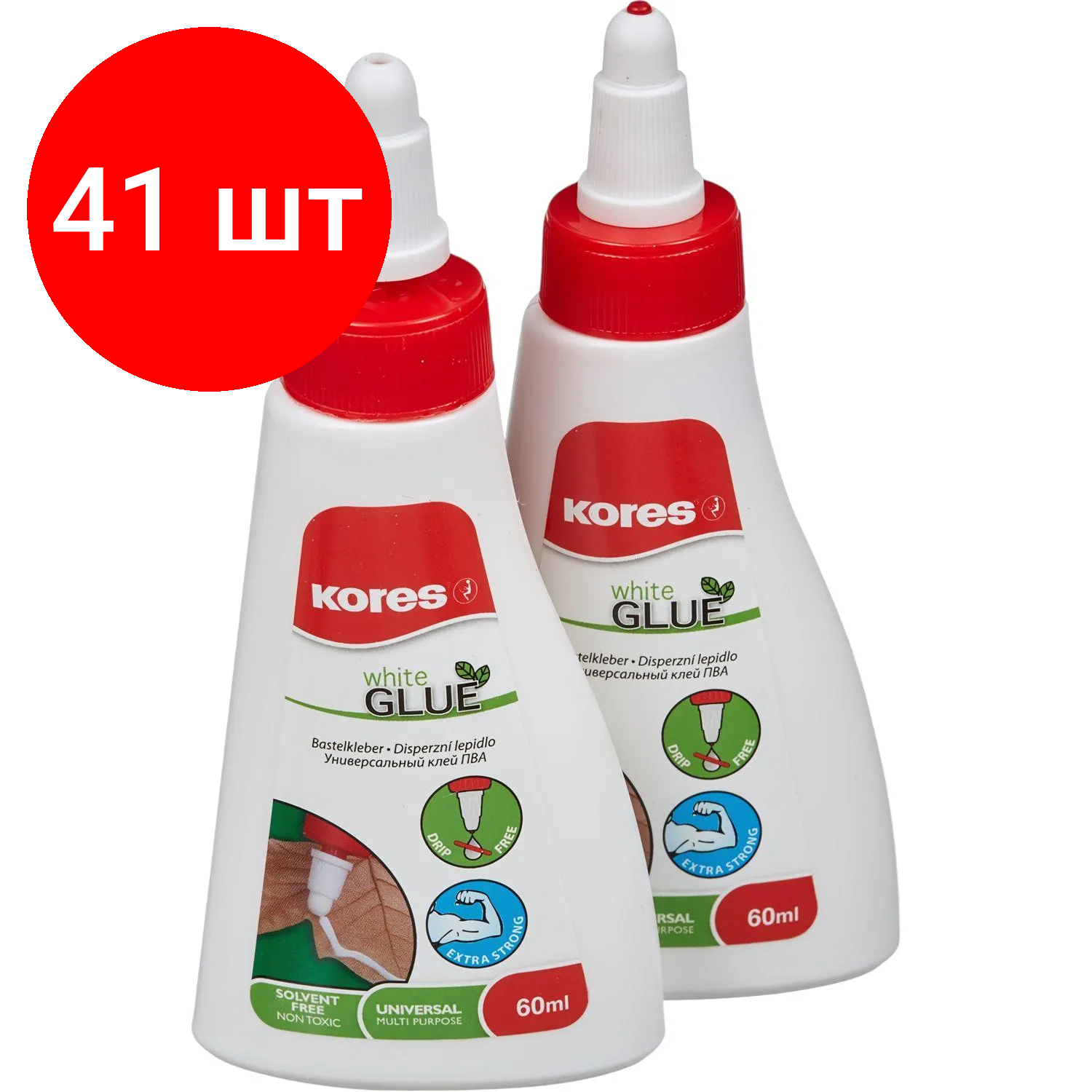 Комплект 41 штук, Клей ПВА 60мл KORES '75816.03
