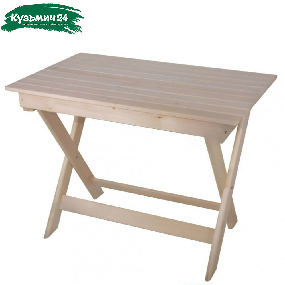 Стол прямоугольный, Липа, для бани и сауны, раскладывается, 600х755х1000 мм, дерево, 1 шт