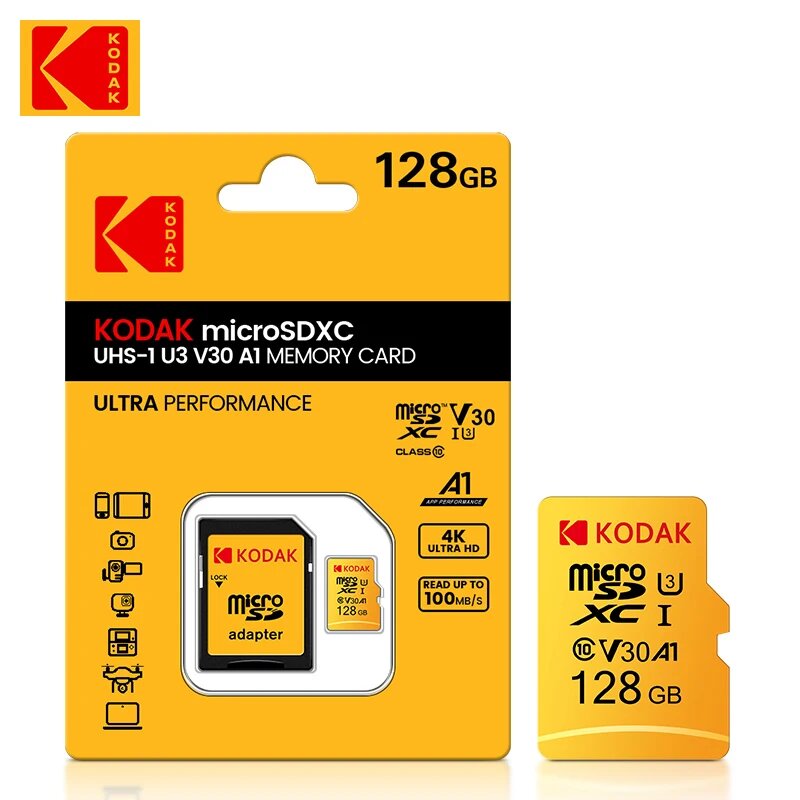 Kodak карта памяти microSD 256 ГБ 128GB U3