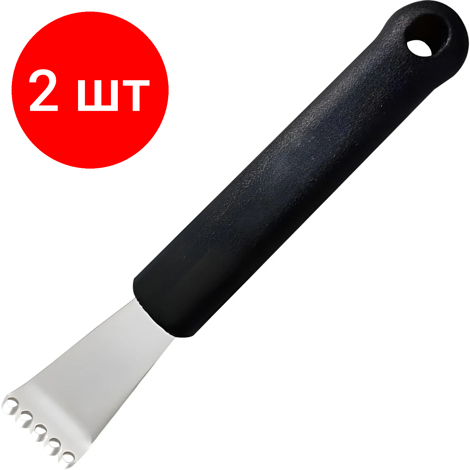 Комплект 2 штук, Нож карбовочный для цедры, нерж. сталь, ручка пластиковая, 400817