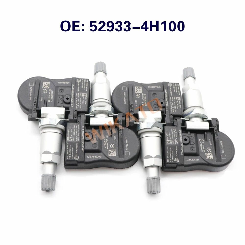 Датчики давления в шинах 4 штуки 52933-4H100 для 2014-2021 Hyundai Starex TQ H100 TQ H-1 CargoTQ 529334H100 TPMS 433 МГц