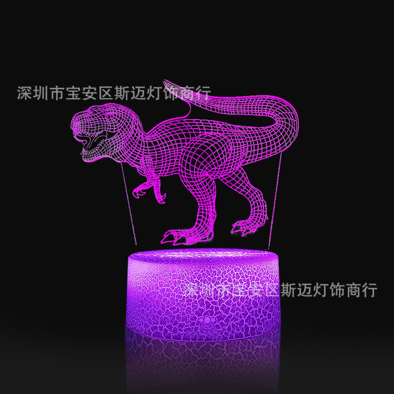 Новая серия динозавров USB ночник круглый креативный цветной с пультом управления основание LED трехмерная настольная лампа 3D визуальный свет