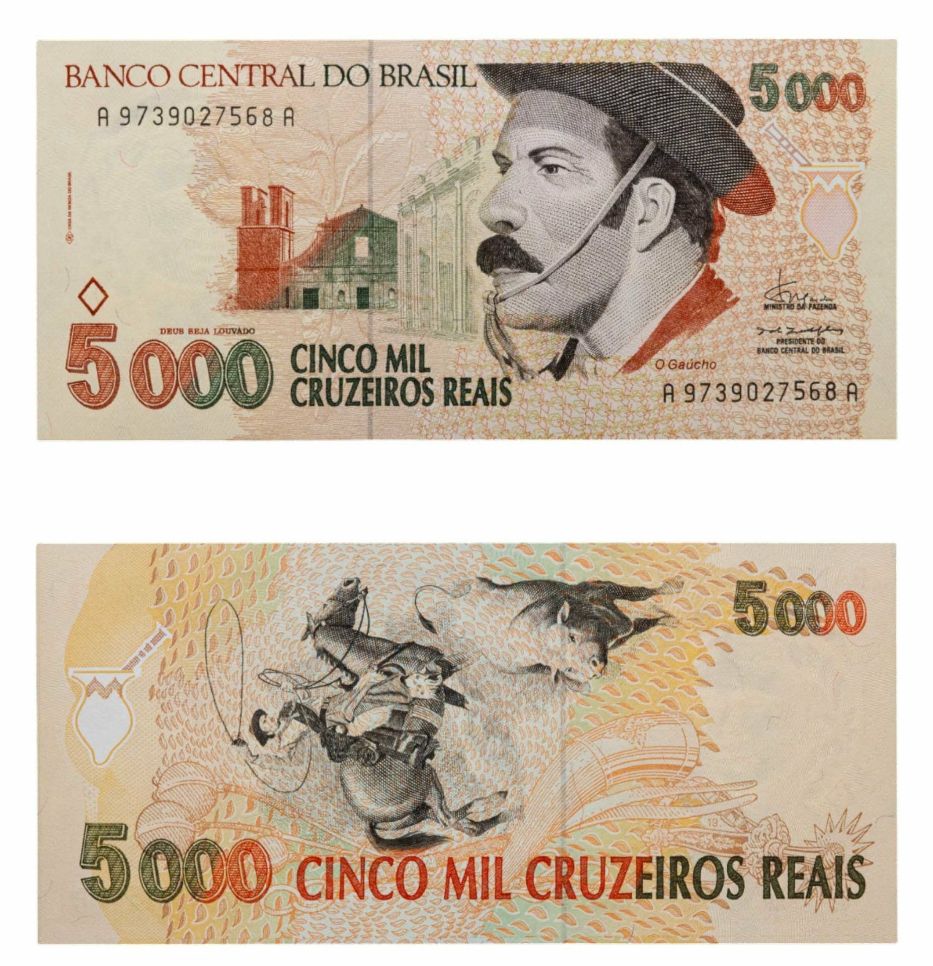 Бразилия 5 000 крузейро 1993