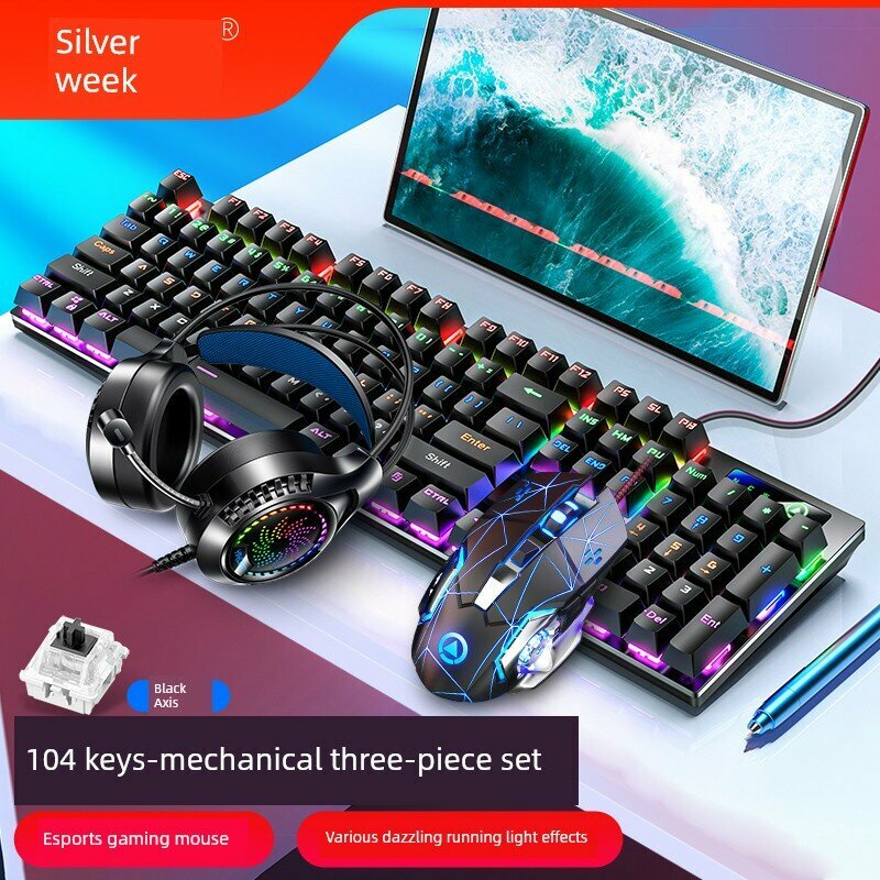 Комплект Spirit Blade Razer: механическая клавиатура (87/104 клавиш, зеленые переключатели), мышь и гарнитура —