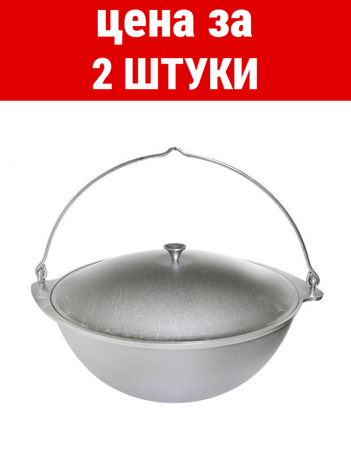 Комплект 2 шт, Котел 9л походный литой