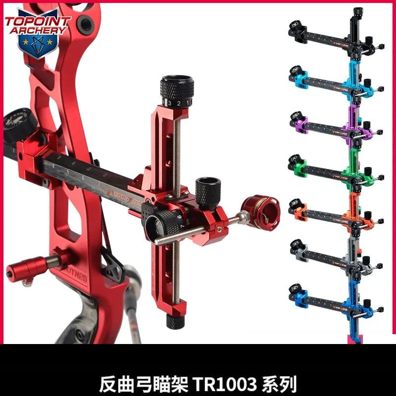 TOPOINT TR1003 изогнутый прицел для лука, blue Left Hand
