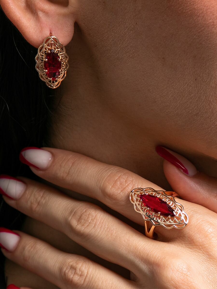 Комплект бижутерии, искусственный камень