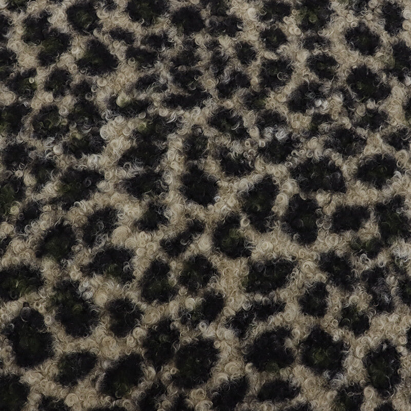 2025 Классическая овечья круглая нейлоновая ткань с леопардовым принтом, вьющаяся флисовая ткань, односторонний круглый принт, бархатная ткань для одежды, подушка, ткань для женской одежды