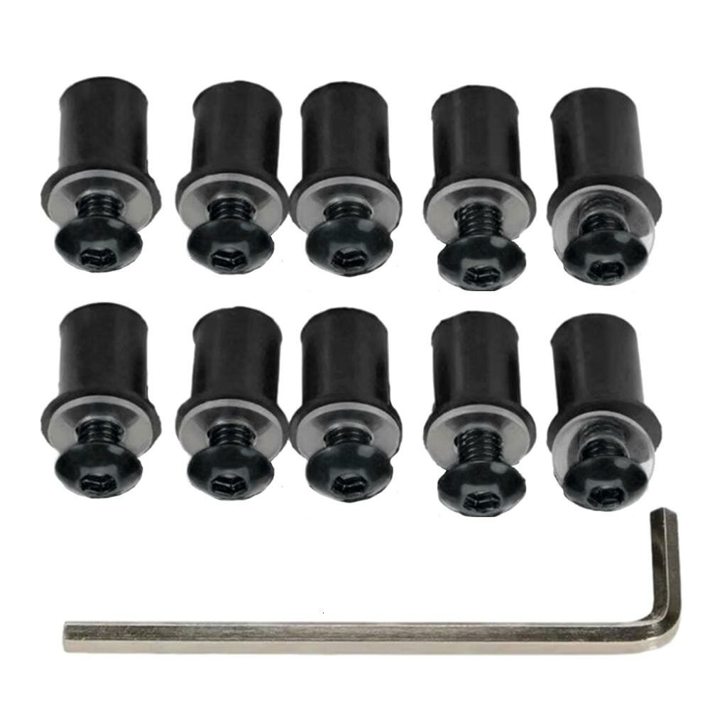 Комплект алюминиевых креплений для ветрового стекла мотоцикла, 10 шт, Черный