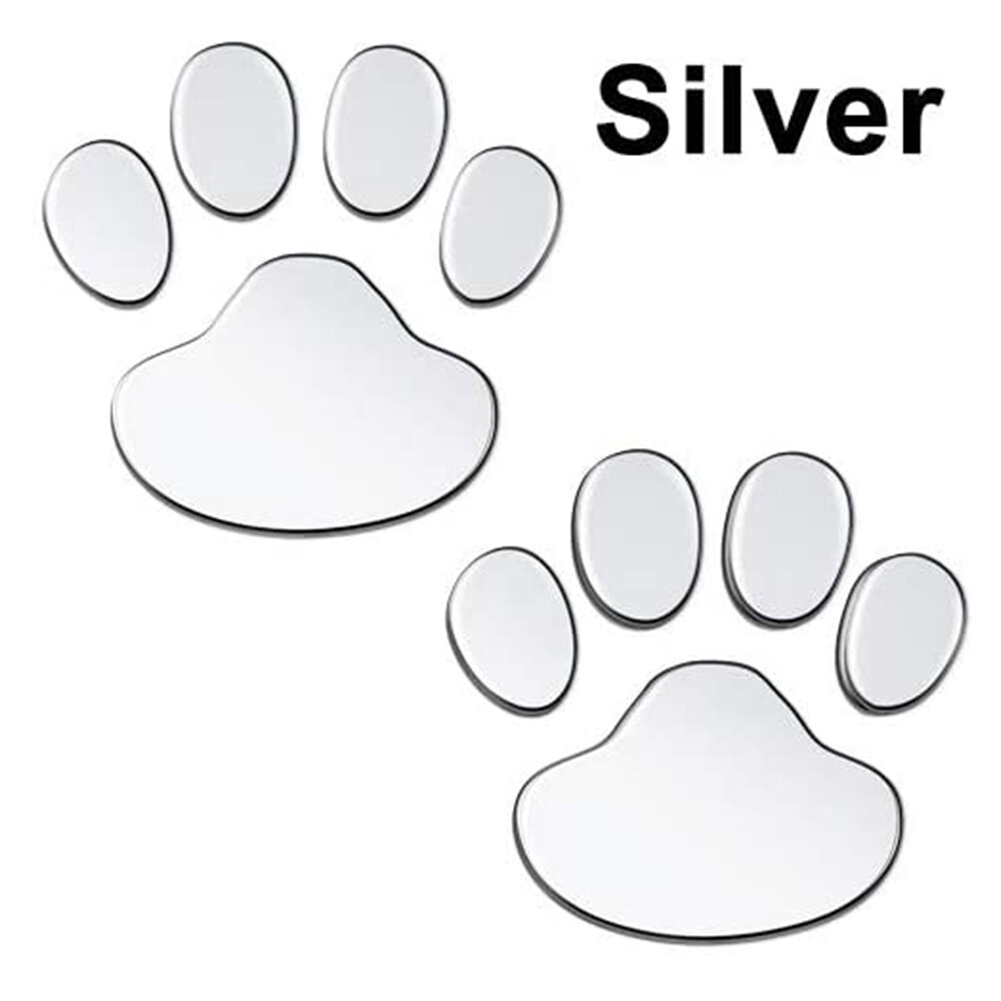 2Pcs/Set Car Sticker Cool Design Paw 3D Animal Dog Foot Prints Footprint Decal Stickers