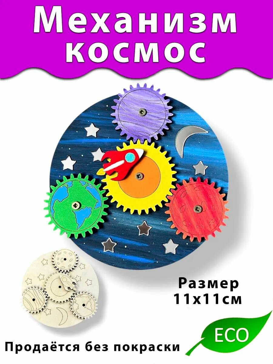 Механизм Космос с планетами Деталь для Бизиборда