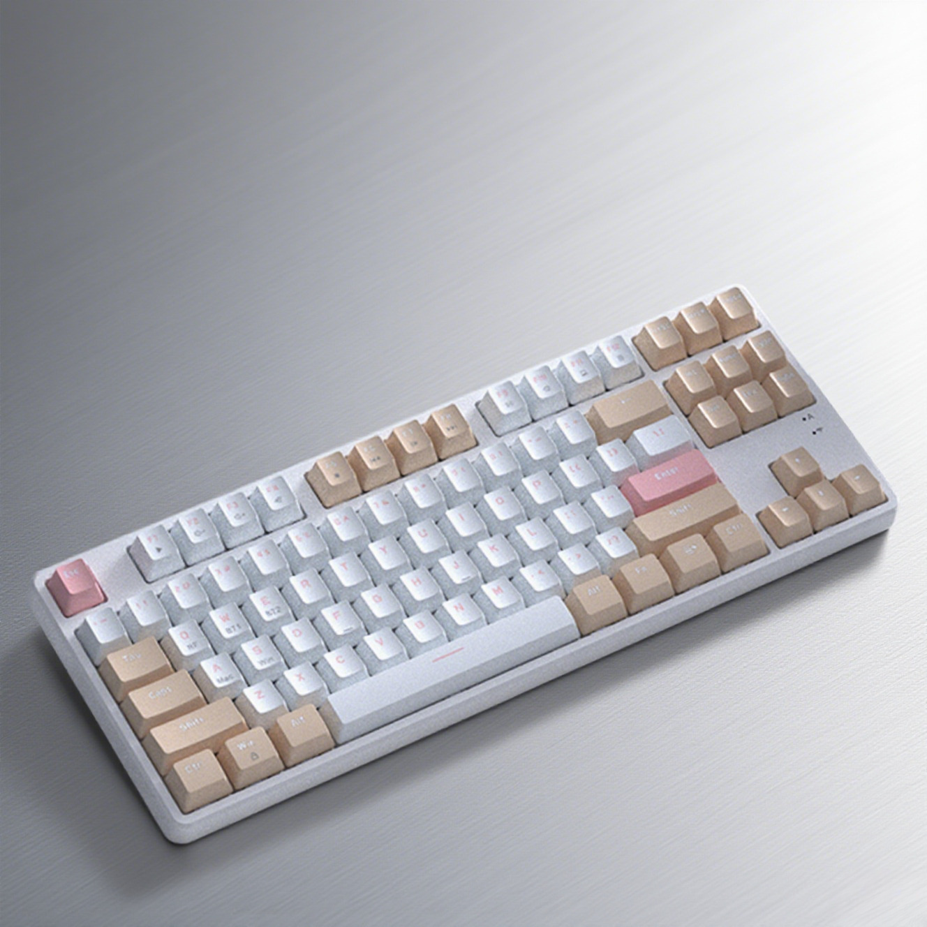 Беспроводная двухрежимная механическая клавиатура 87 клавиш, 19 клавиш антигоустинг, переключатели красные/синие, цвета синий/желтый, материал ABS, кепки ABS трехцветные, передача 2.4G и BT5.0, для Windows 7/8/10/11 и Mac, размер 362×153×41 мм, вес 970 г