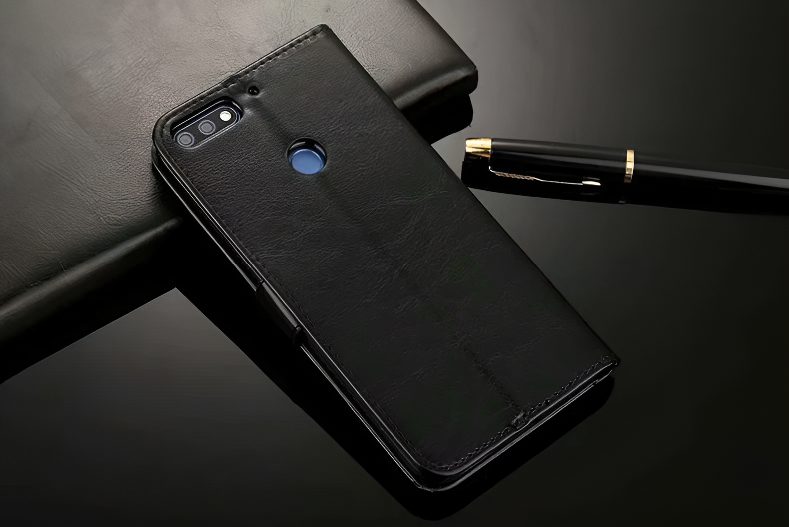 Чехол-футляр-книжка MyPads для Huawei Honor 7C Pro/ Play 7C/ Y7 Prime 2018/ Nova 2 Lite черный