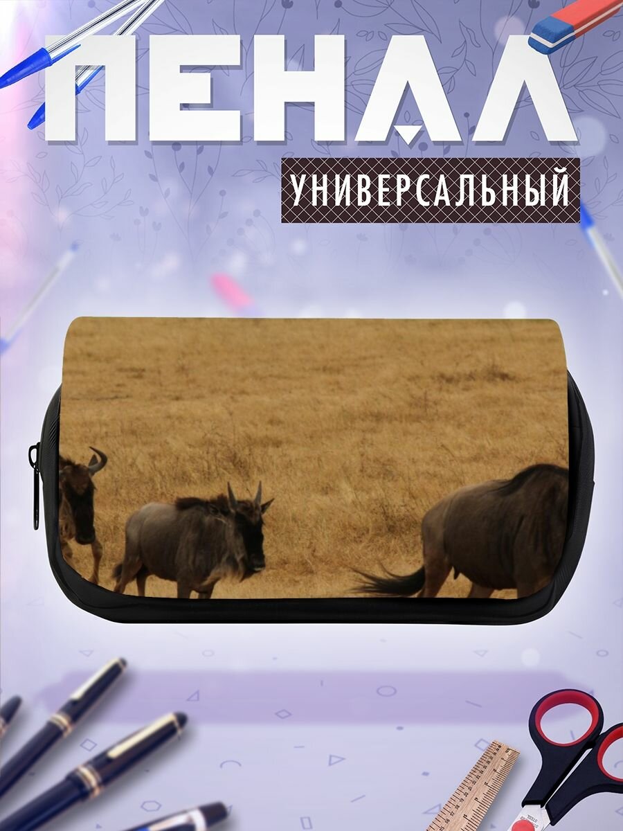 Школьный пенал живая природа антилопа гну