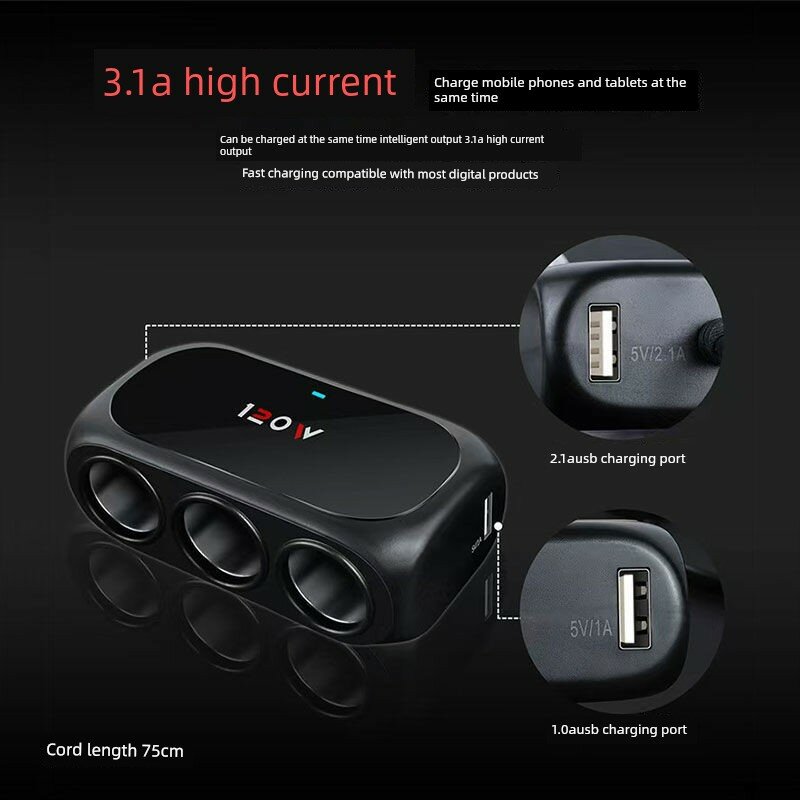 Автомобильное зарядное устройство-адаптер для прикуривателя, 1 на 4 USB, быстрая зарядка, 12В/24В, универсальное для