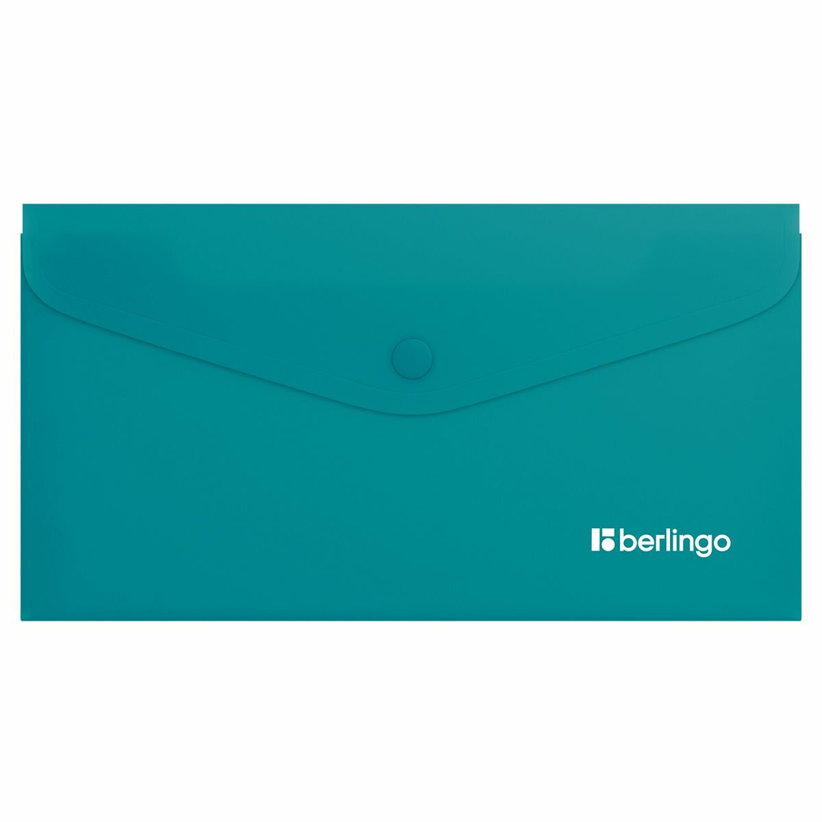 24 шт. Папка-конверт на кнопке Berlingo "Soft Touch", C6, 200мкм, софт-тач, бирюзовая