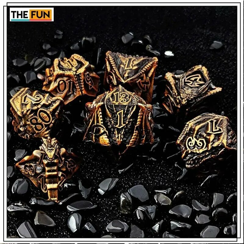 DnD Fly Dragon Solid Metal Dice Set, кубики Метал Для DnD И Настольных Ролевых Игр (дайсы ДнД)