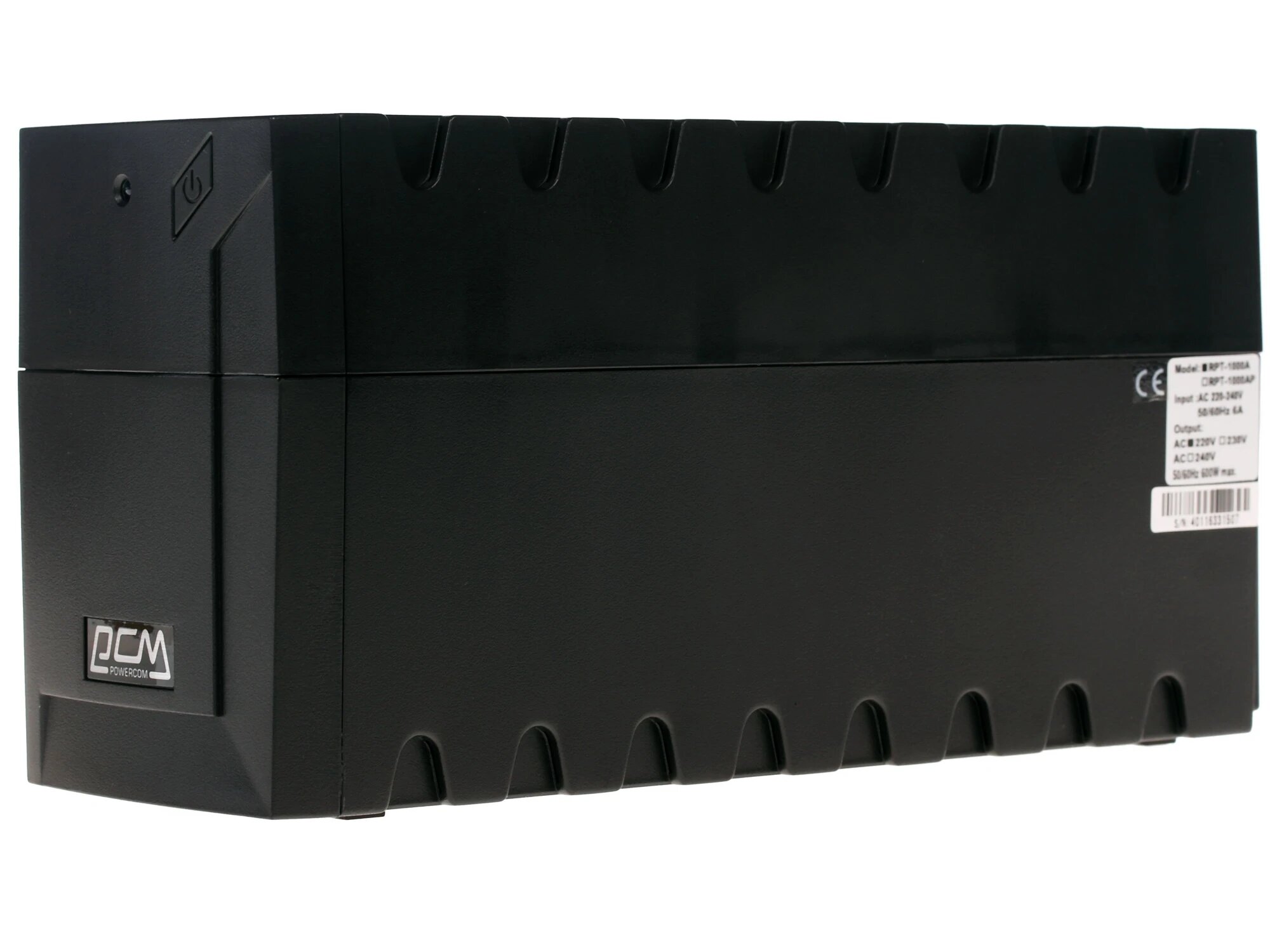 ИБП Powercom RAPTOR RPT-1000A EURO, линейно-интерактивный, 1000 ВА/600 Вт, 3 евро-розетки (Schuko), черный