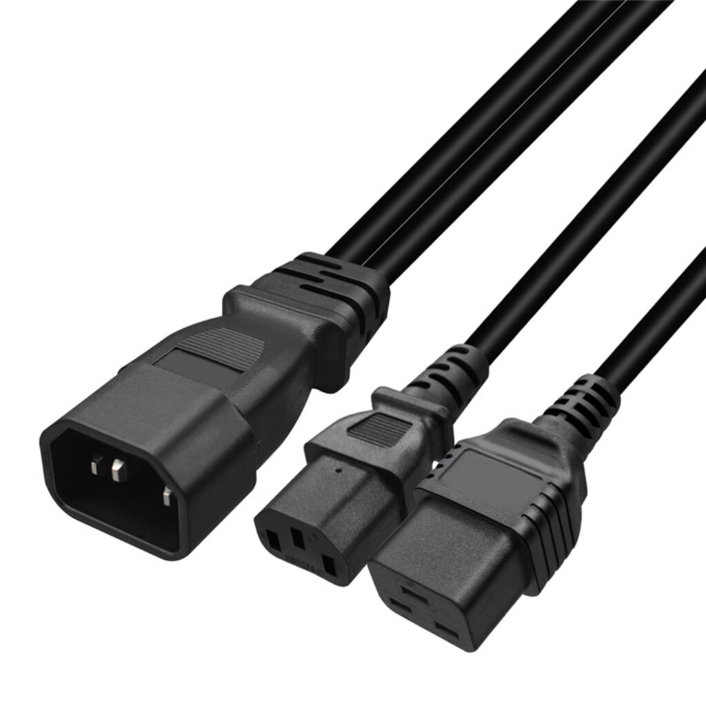 IEC320 C14 -C19 + C13 Штекер C19 и Розетка 1 В 2 Выхода Y-Образный Разветвитель Кабель-Адаптер Питания