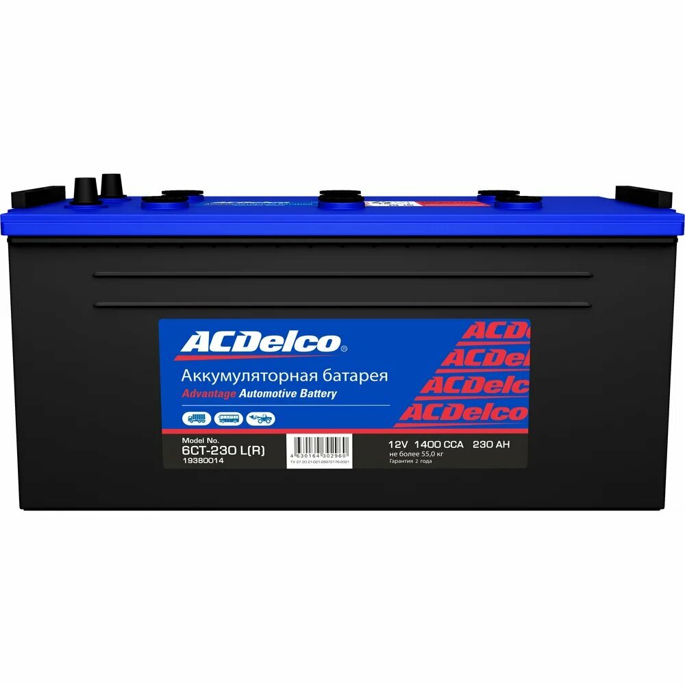 Аккумулятор ACDelco GM Advantage 6СТ-220 LЗ (R) обратная полярность 19380014 12‑вольтный автомобильный кальциевый тип