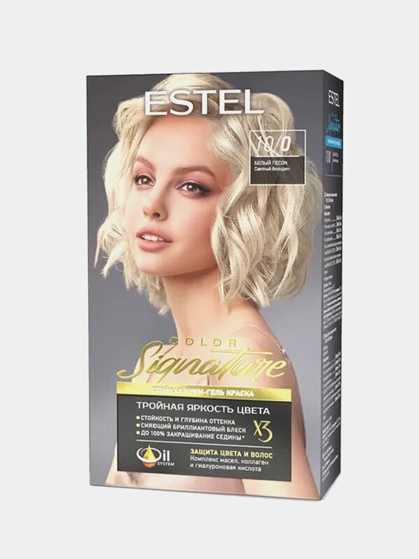 Стойкая крем-гель краска для волос ESTEL COLOR Signature "Белый песок", 10/0, 170 мл