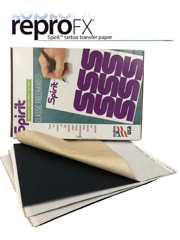 Трансферная бумага для тату SpiritTM Classic Freehand, А4-ручная с калькой, 10 листов