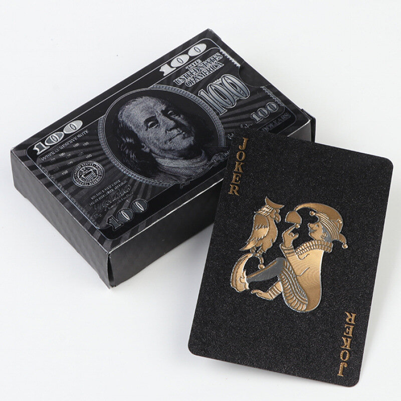 Золотые покерные карты, моющиеся, долговечные, золотая фольга, подарок для покера, пластиковые PVC, бридж, маджонг, внешняя торговля