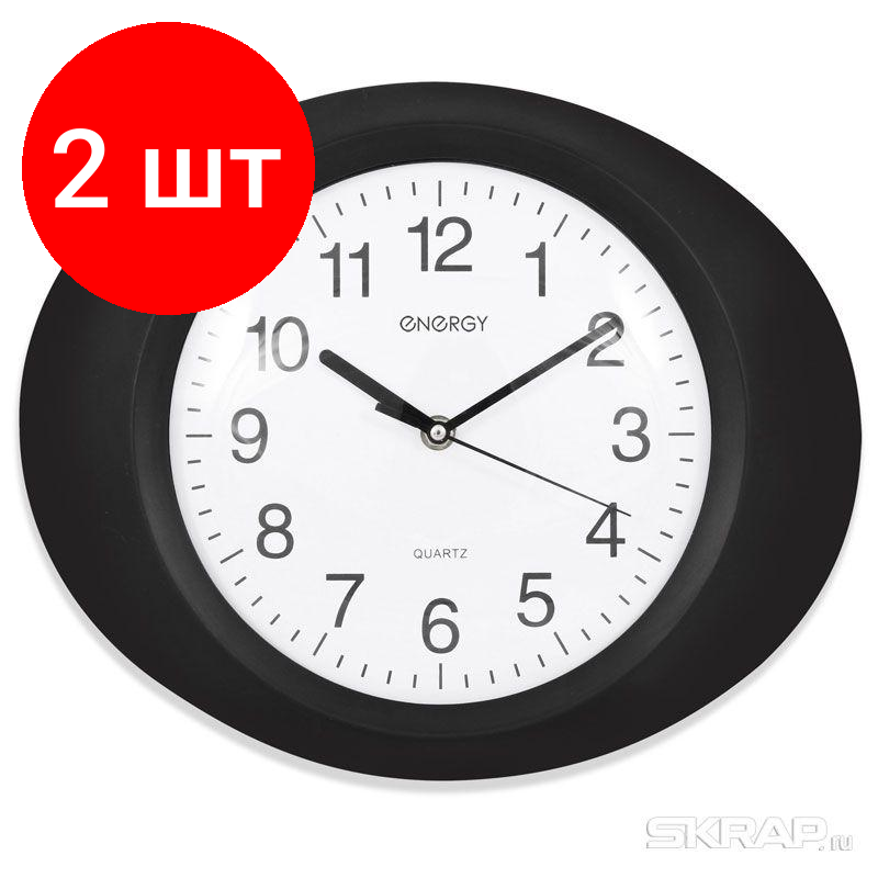 Комплект 2 шт, часы настенные кварцевые ЕС-04 овальные ENERGY