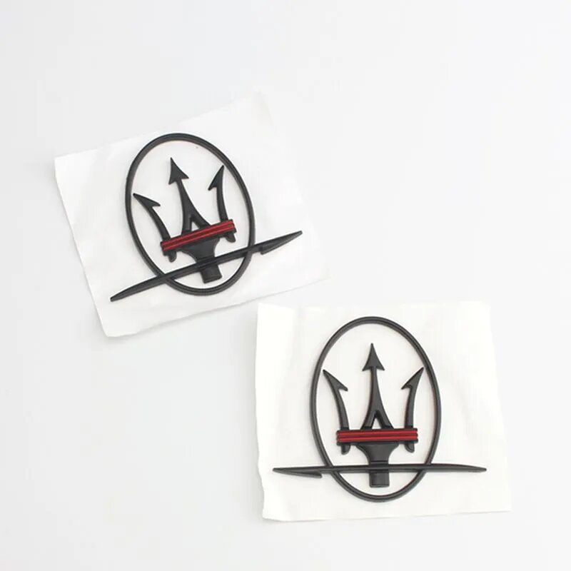 Боковые знаки Maserati 1 пара, наклейки на окна, Значок столба C , Levante Quattroporte Grecale GranTurismo-черный-красный