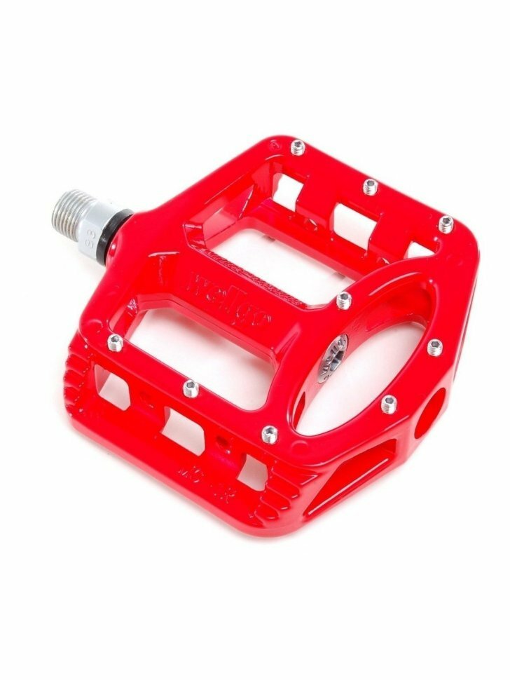 Педали WELLGO MG-1 DH BMX, магниевый сплав, 9/16" ось CrMo, промподшипники, сменные шипы, красный