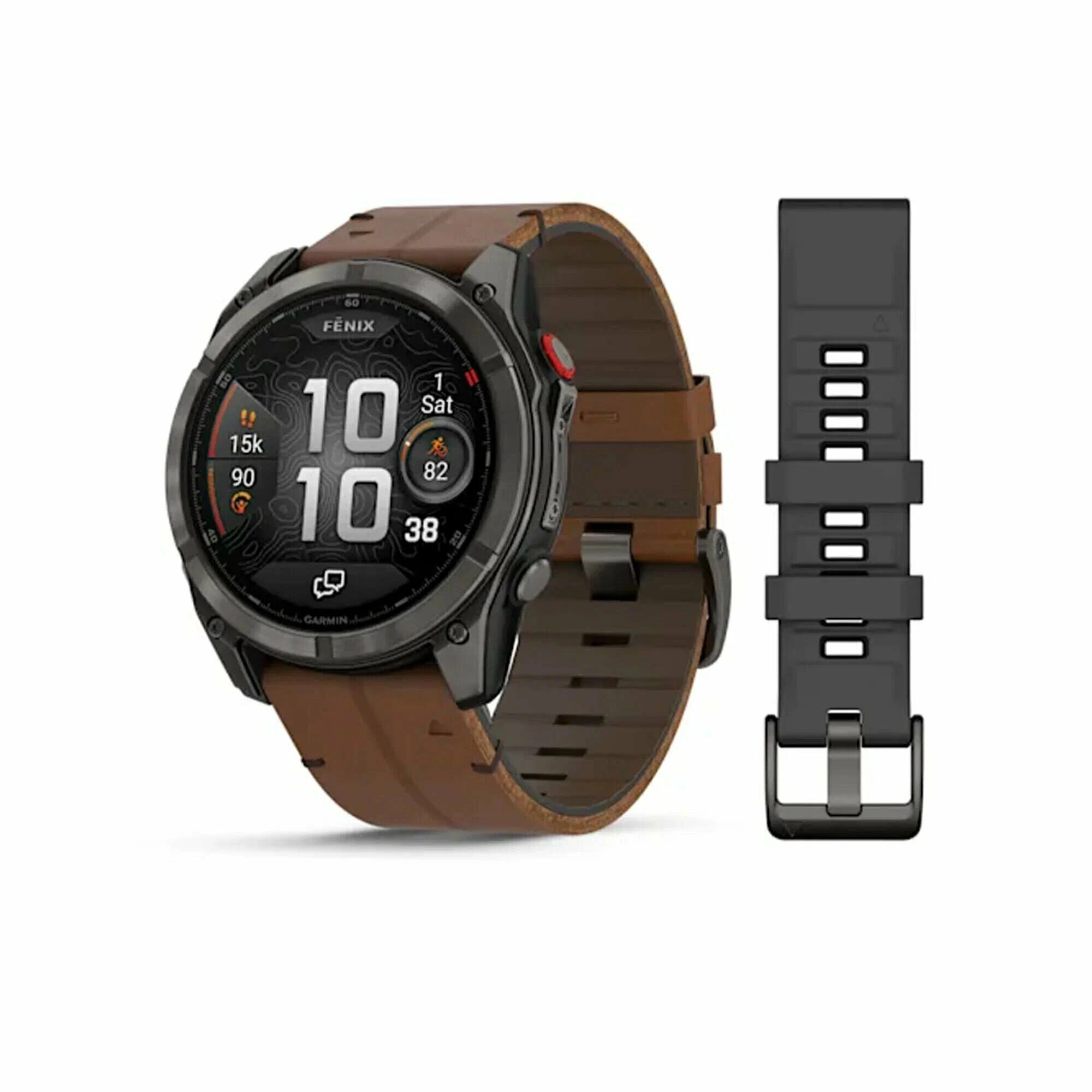 Умные часы GARMIN FENIX 8 PRO 51mm Amoled Sapphire, Carbon grey DLC titanium with Chestnut leather band