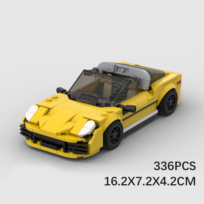 Строительные блоки MOC, 8-сеточный автомобиль Porsche 911targa, кабриолет, сборка, серия скоростей, детская сборка